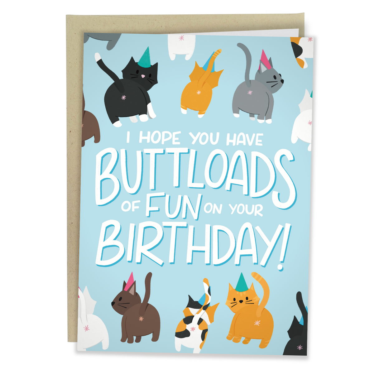 Funny Cat Birthday Card Buttloads Of Fun Birthday Card Sleazy Greetings